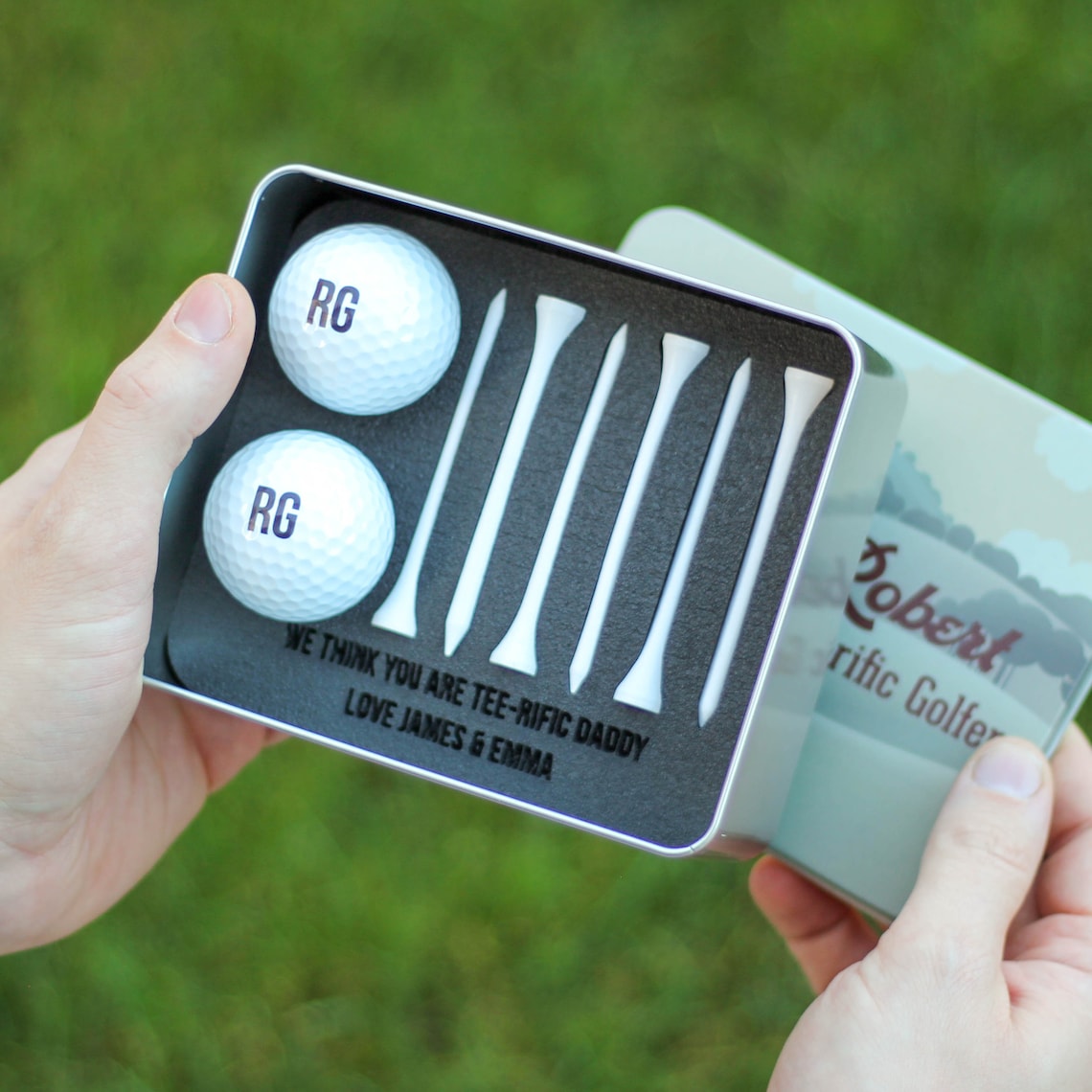 Personalised Retro Golf Tin Gift Set for Him | Etsy