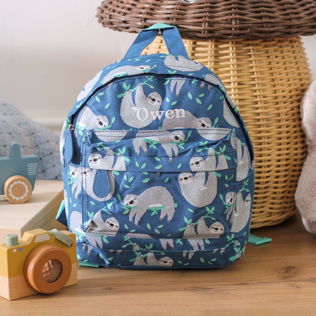 Personalised Sloth School Bag, School Back Pack, Cute School Bag ...