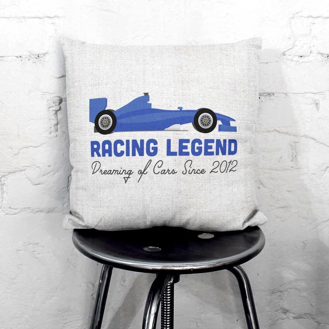 Personalised Race Car Cushion, Kids Car Theme Cushion Cover, Kids ...