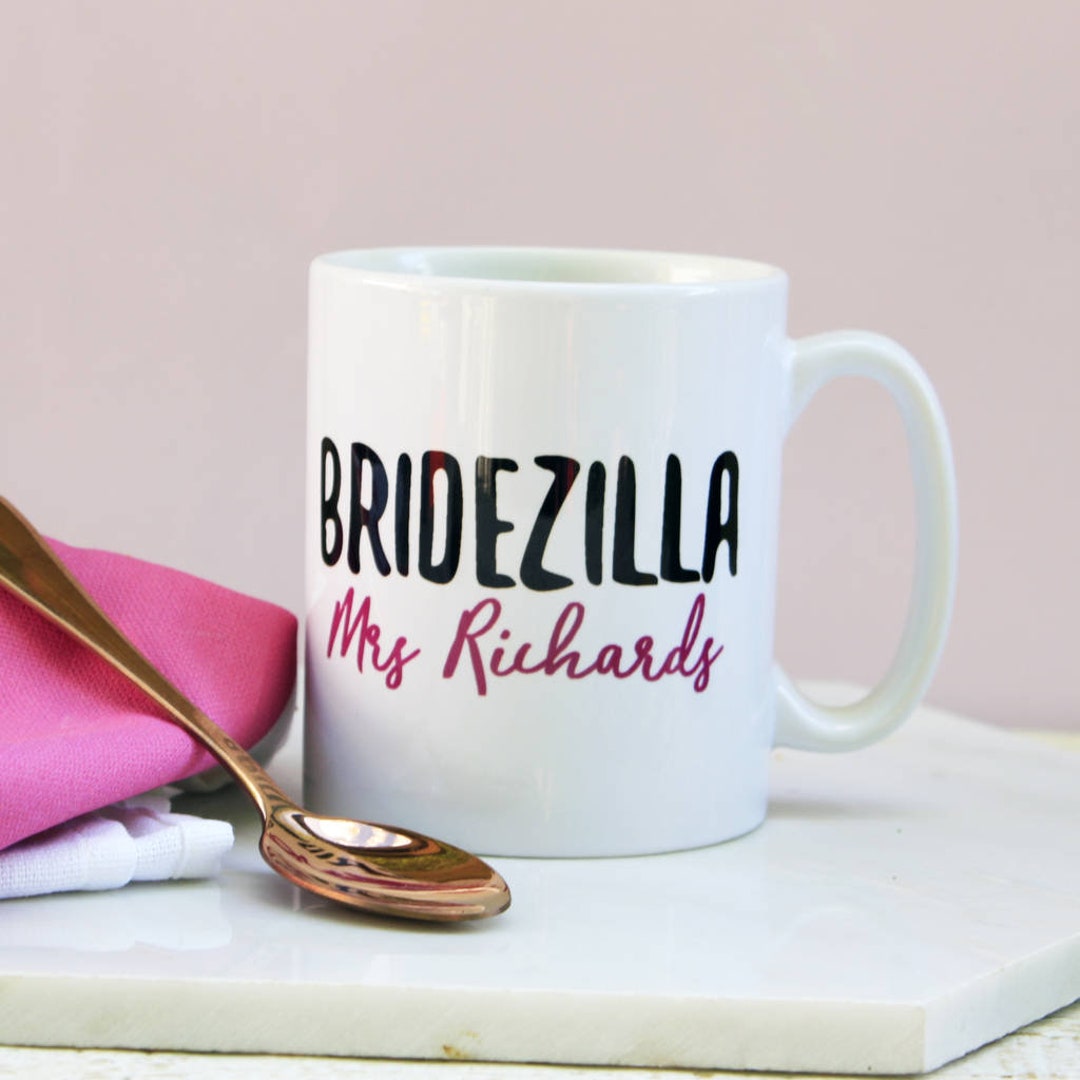 Personalised Bridezilla Mug, Monogram Coffee Mug, Engraved Ceramic Mug ...