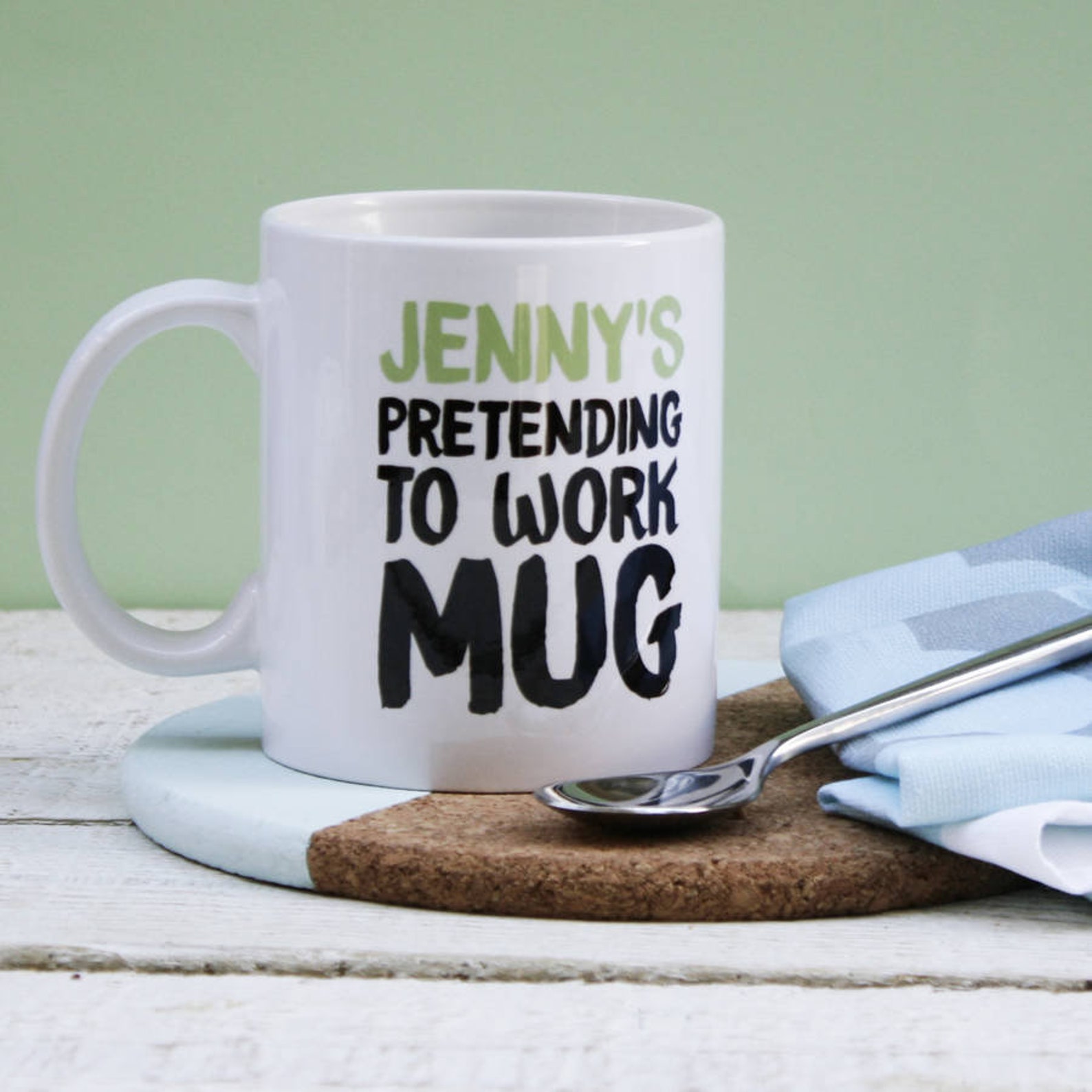 Personalised Pretending to Work Mug, Coffee Mug Personalized, Gift for ...