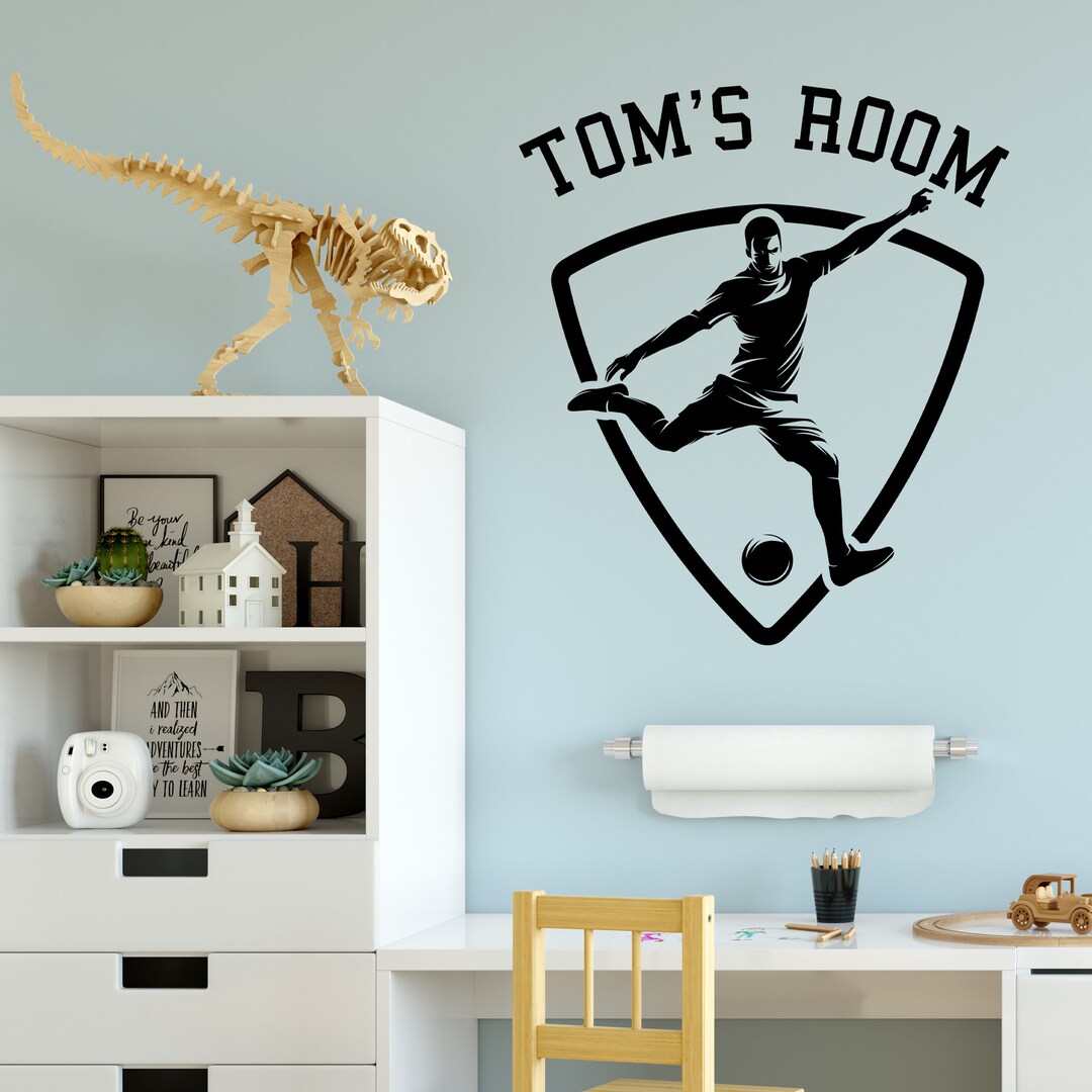 Personalised Footballer Wall Sticker - Etsy