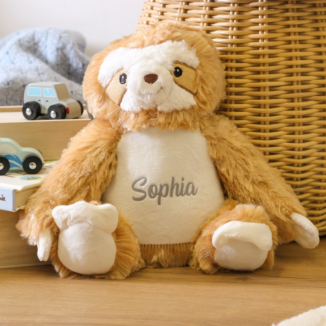 Personalised Sloth Toy Teddy Bear Gift for Children, Personalised Soft ...