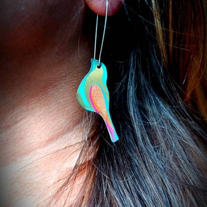 Handmade Bird Earrings Choice of Colours. Quality Waterproof ...