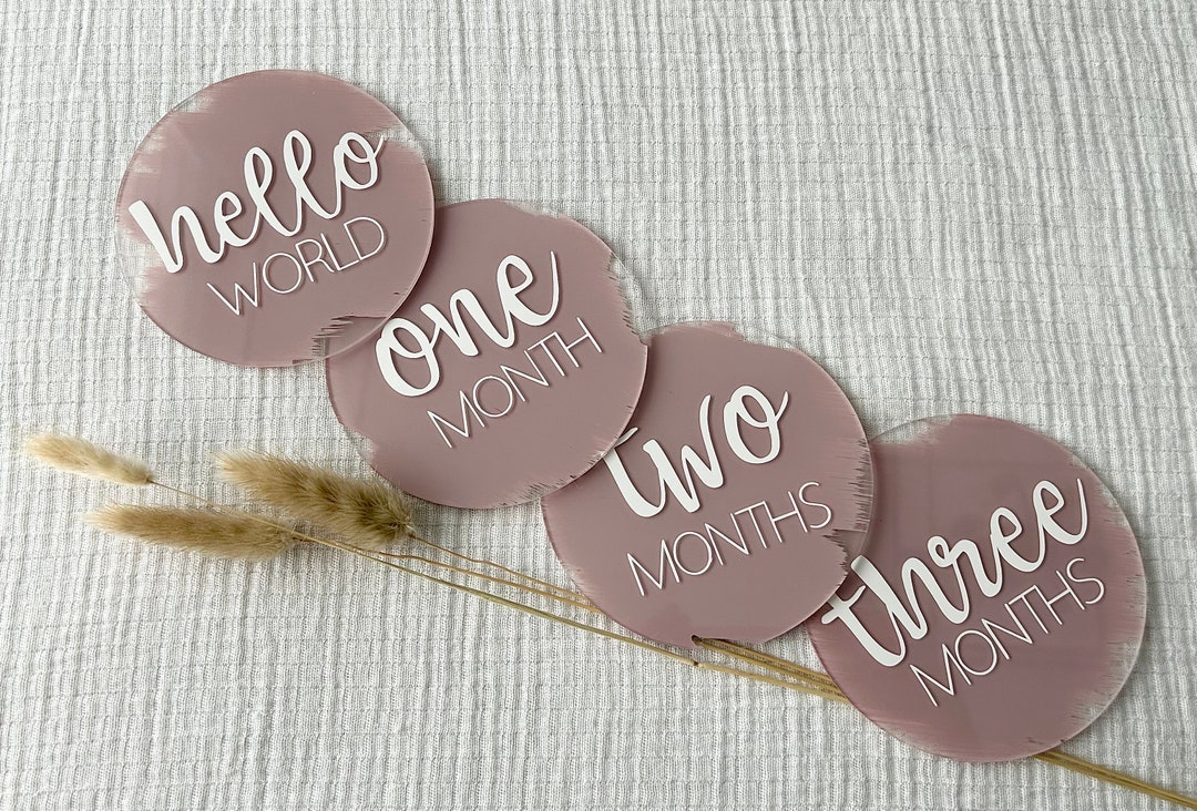 Acrylic Baby Milestone Discs: Hand Painted, Monthly Milestones - Etsy