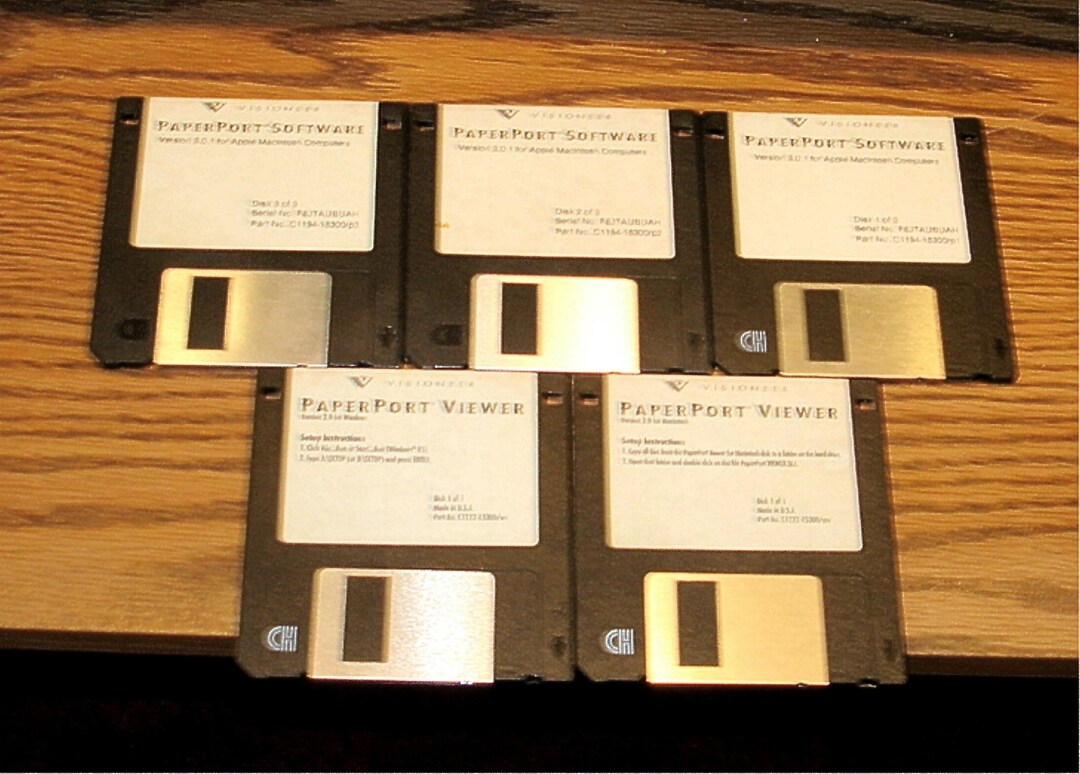 VISIONEER PAPERPORT SOFTWARE- 5 Diskette Set - Macintosh Windows - Etsy