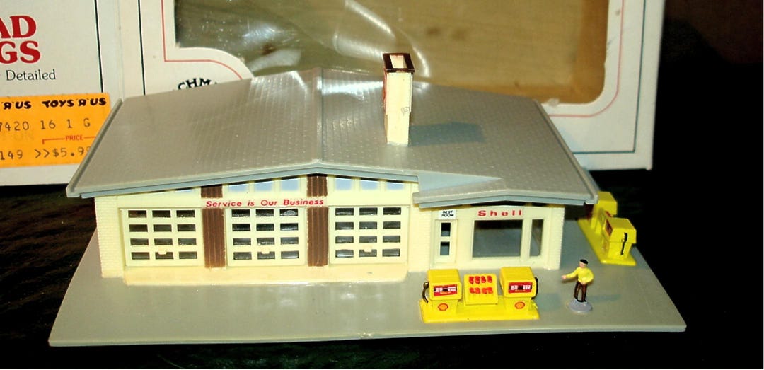 Bachmann Shell Gas Station Train Layout N Scale Building 55-7404 A NIB ...
