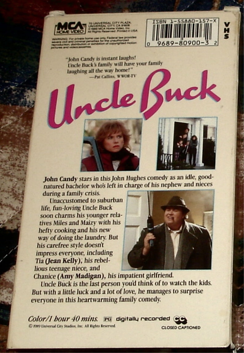 UNCLE BUCK - 1989 - John Candy - VHS Tape Movie - Etsy