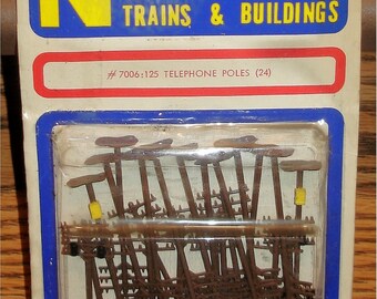 HO Scale 1 Dozen12 Pre-owned Telephone Poles for Train Layouts or 1/87 ...