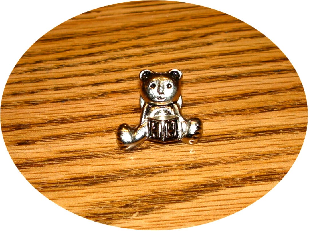 Teddy Bear Brooch / Lapel Pin / Tie Tack - Gold Tone - Etsy