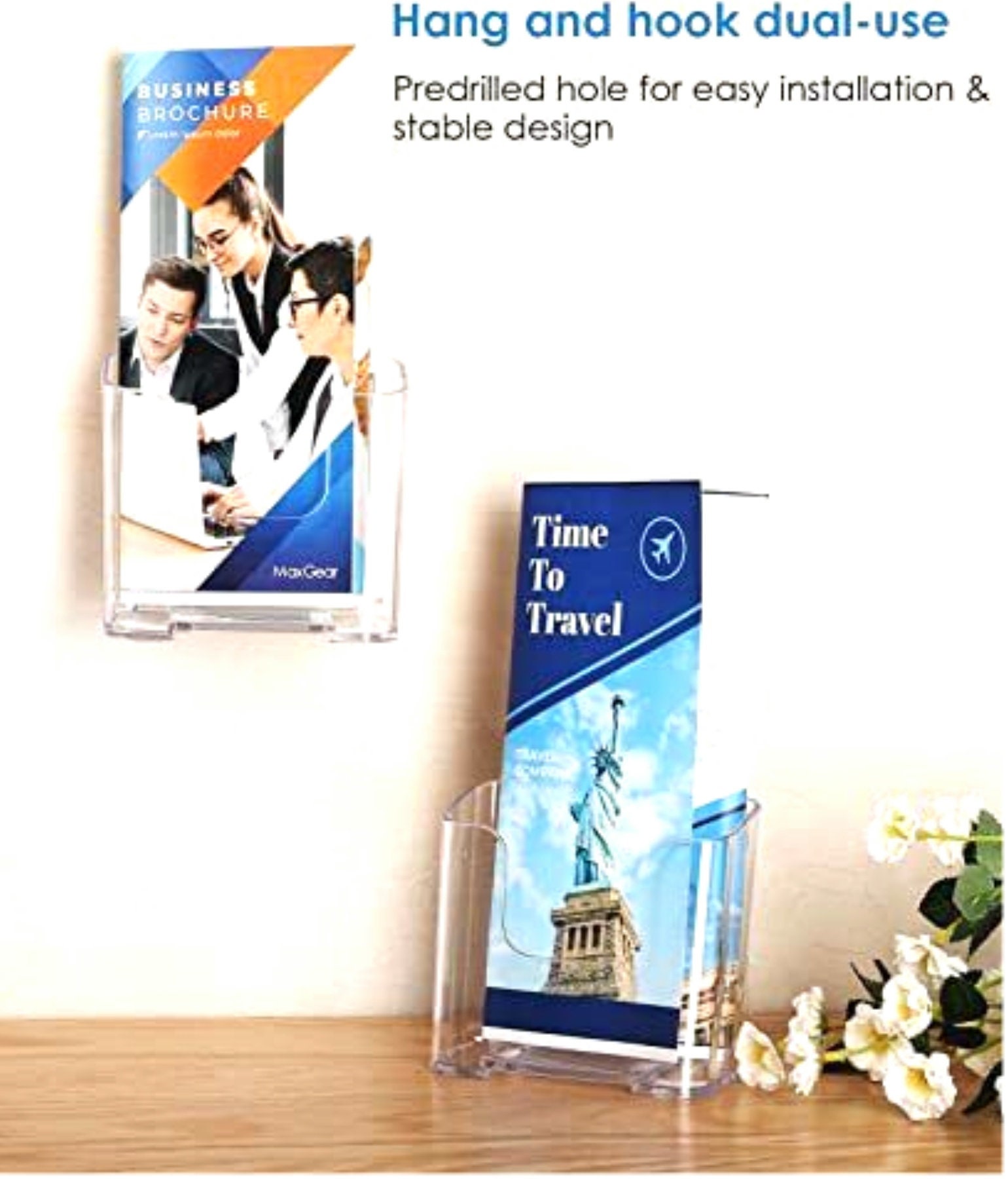 Clear Plastic Trifold Brochure Pamphlet Holder Durable - Etsy
