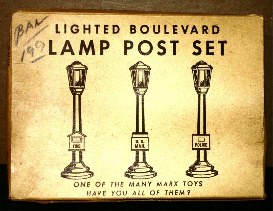 MARX - Vintage #073/3 Lighted Boulevard Lamp Post Set - O Train NIB - Etsy