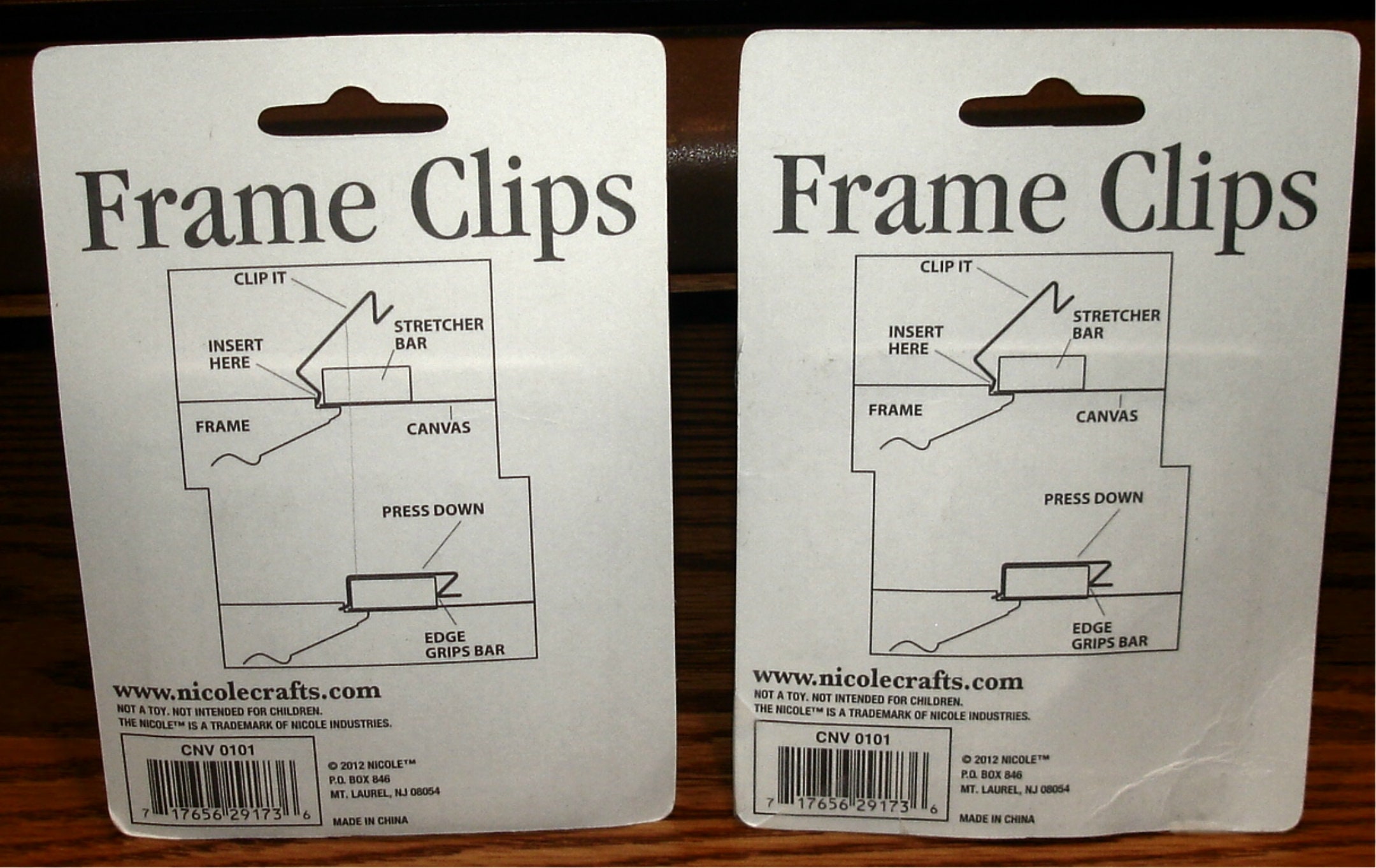 NICOLE CRAFTS - 1.5" - 1.75" Stretcher Bar Frame Clips #CNV-0101 - New ...