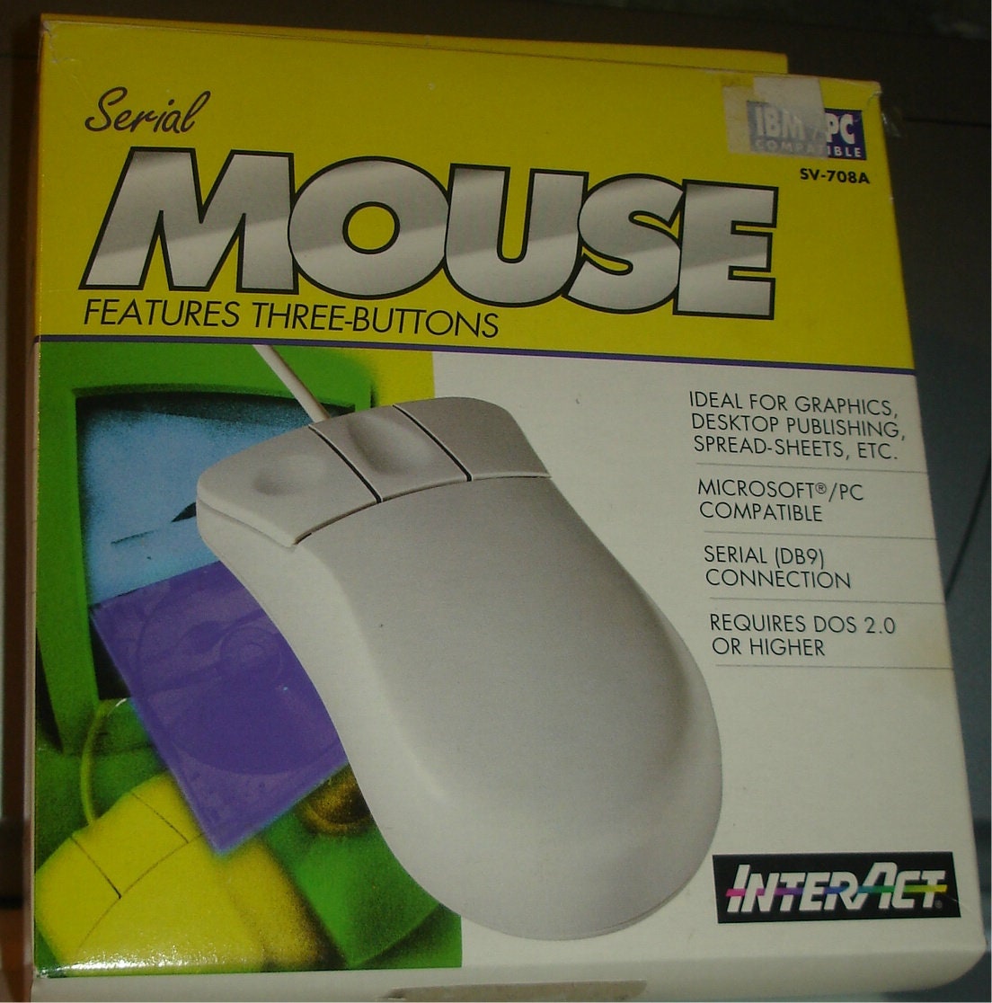 Interact MICROSOFT/PC Compatible 3 Button Serial Mouse - Etsy