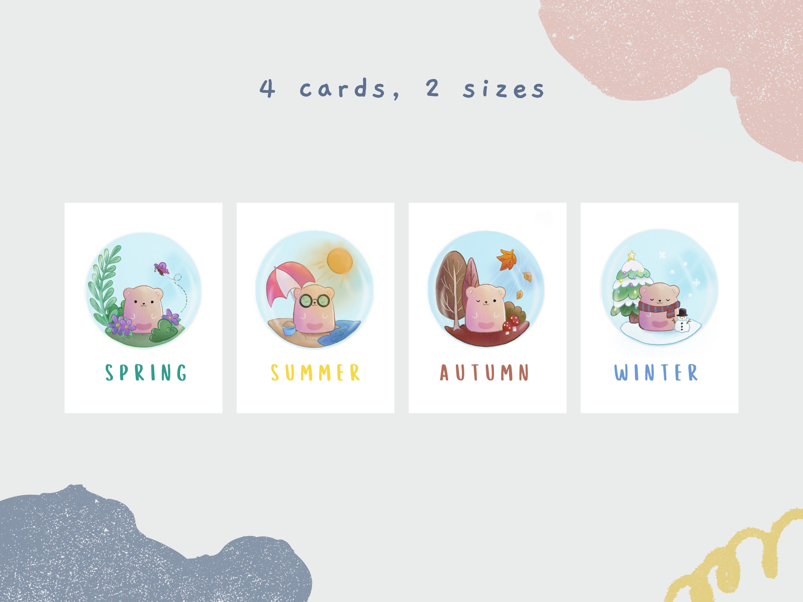 4 Season Flashcards | School Simple Design | Montessori | Pre-school ...