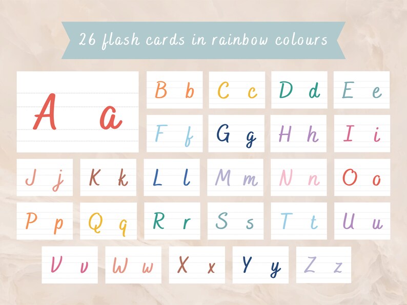 26 Educative Alphabet Cards | Elegant Design | Montessori Flashcards ...