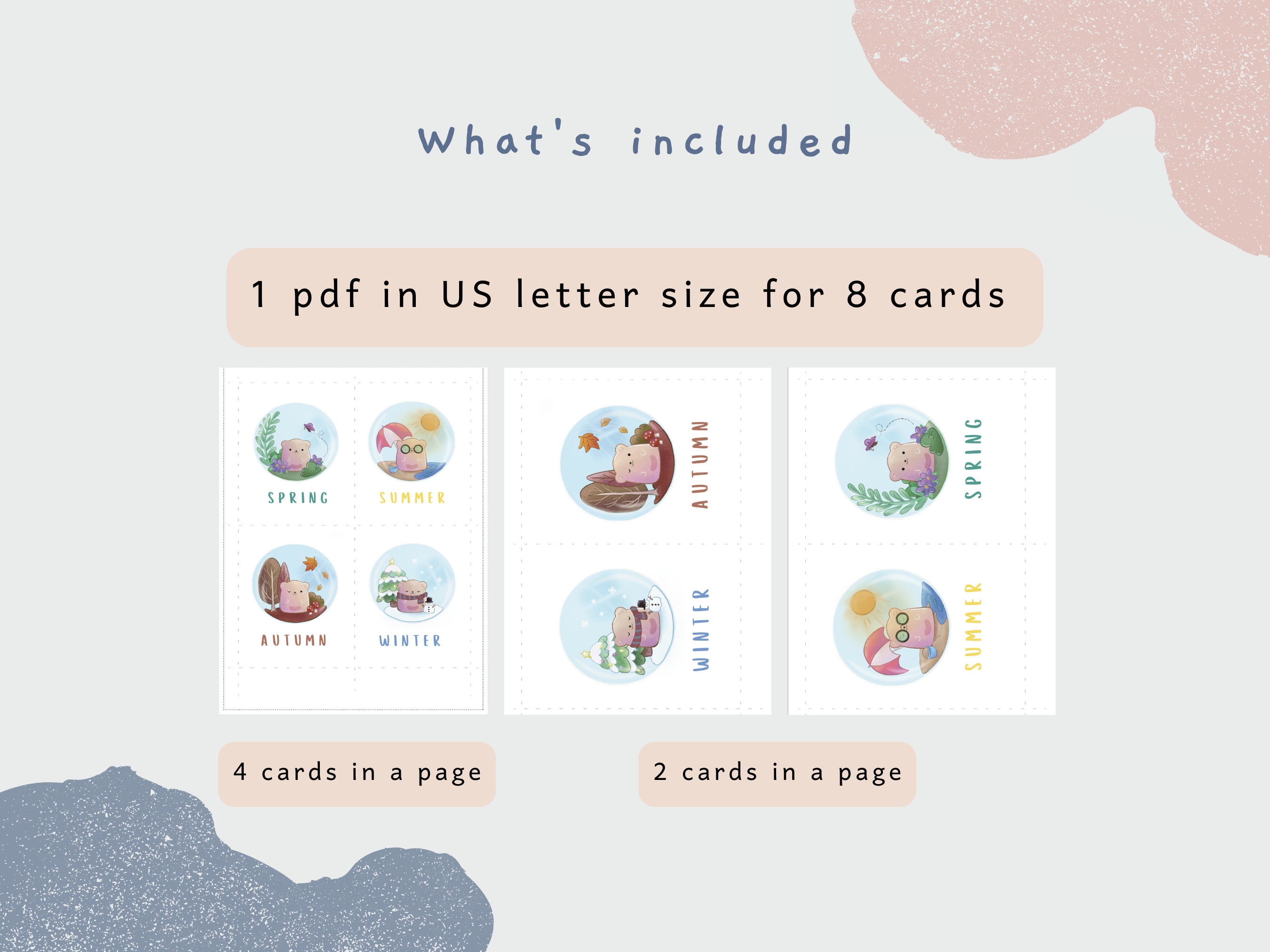 4 Season Flashcards | School Simple Design | Montessori | Pre-school ...