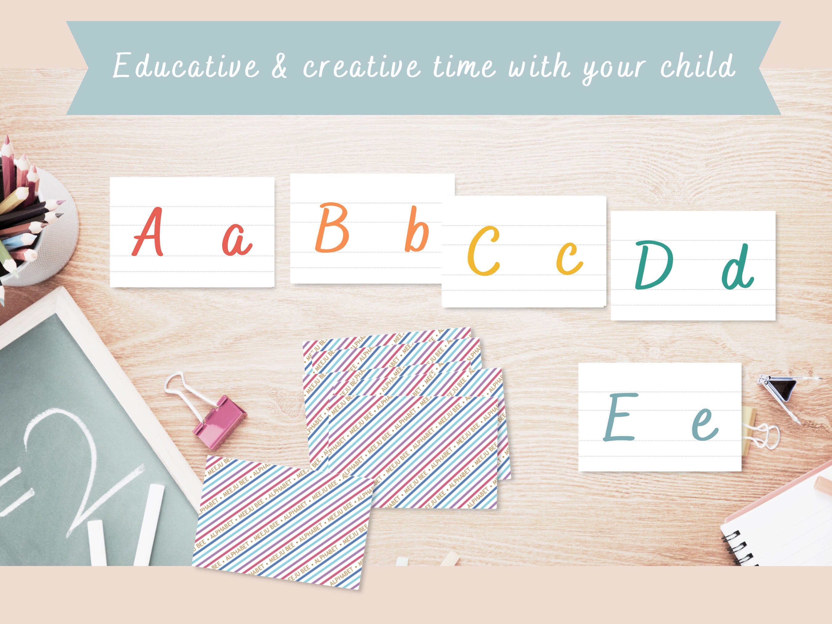 26 Educative Alphabet Cards | Elegant Design | Montessori Flashcards ...