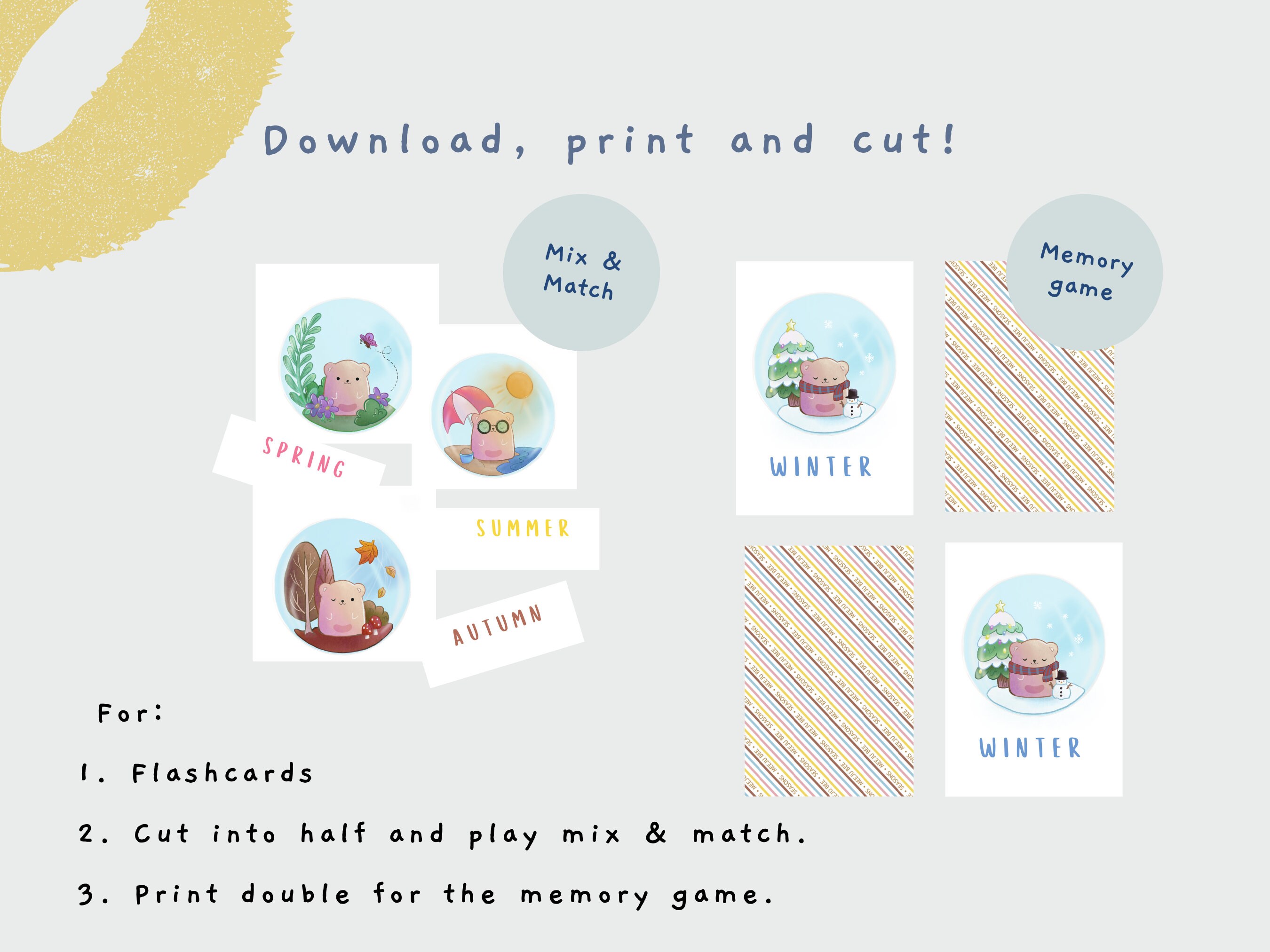 4 Season Flashcards | School Simple Design | Montessori | Pre-school ...