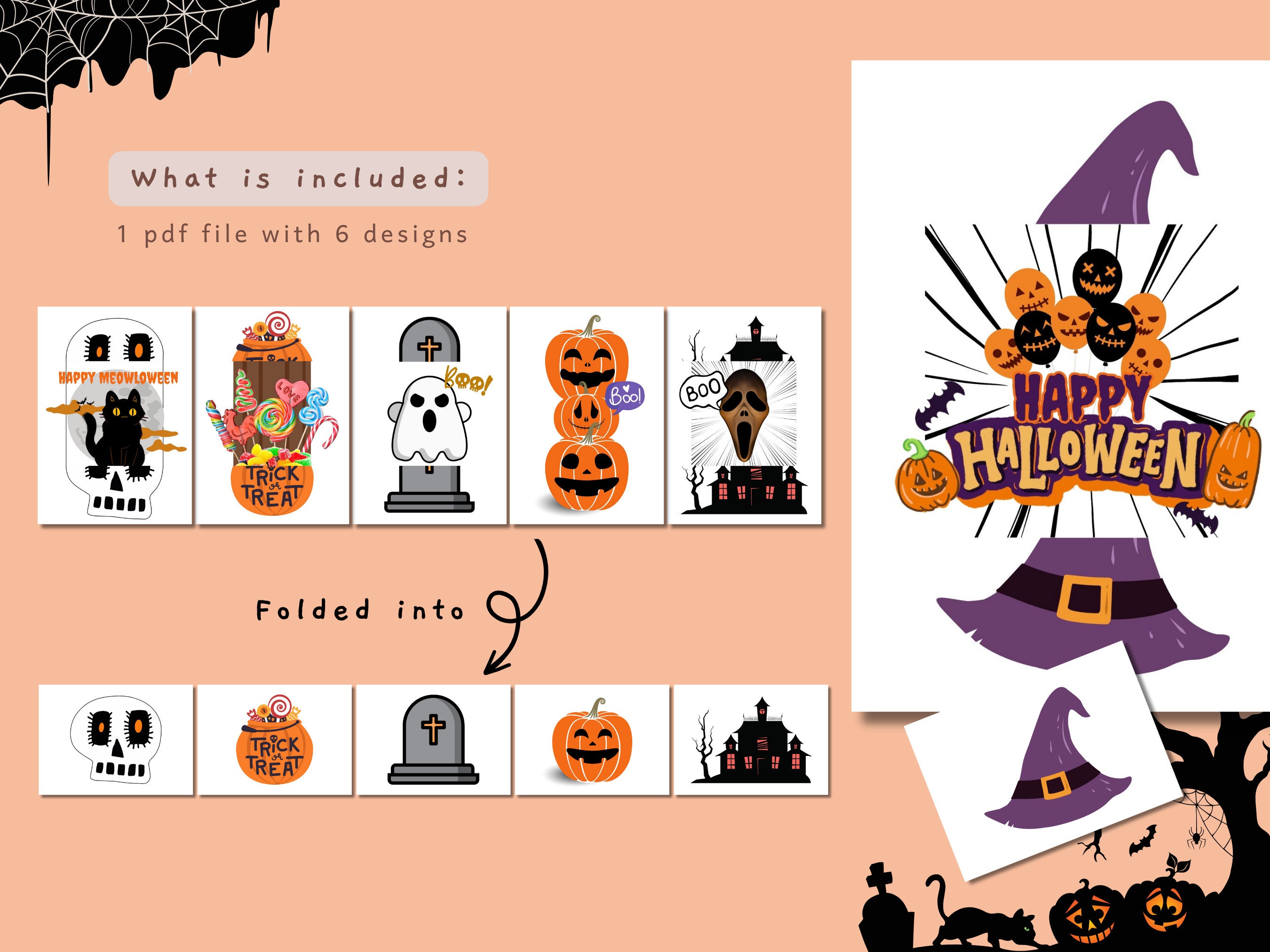 PRINTABLE Fun Halloween Folding Surprise Kid's Home Activities Happy ...