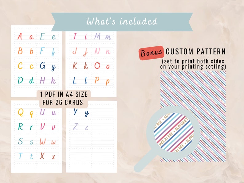 26 Educative Alphabet Cards | Elegant Design | Montessori Flashcards ...