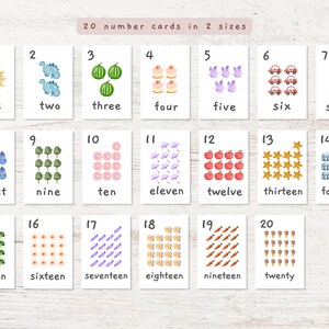 1-20 Number Flashcard | Learn to Count | Montessori | Pre-school ...