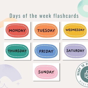7 Days of the Week Flashcards + Bonus | School Design | Montessori ...