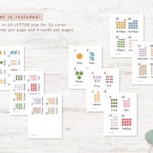 1-20 Number Flashcard Learn to Count Montessori Pre-school Instant ...