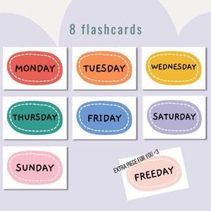 7 Days of the Week Flashcards + Bonus | School Design | Montessori ...