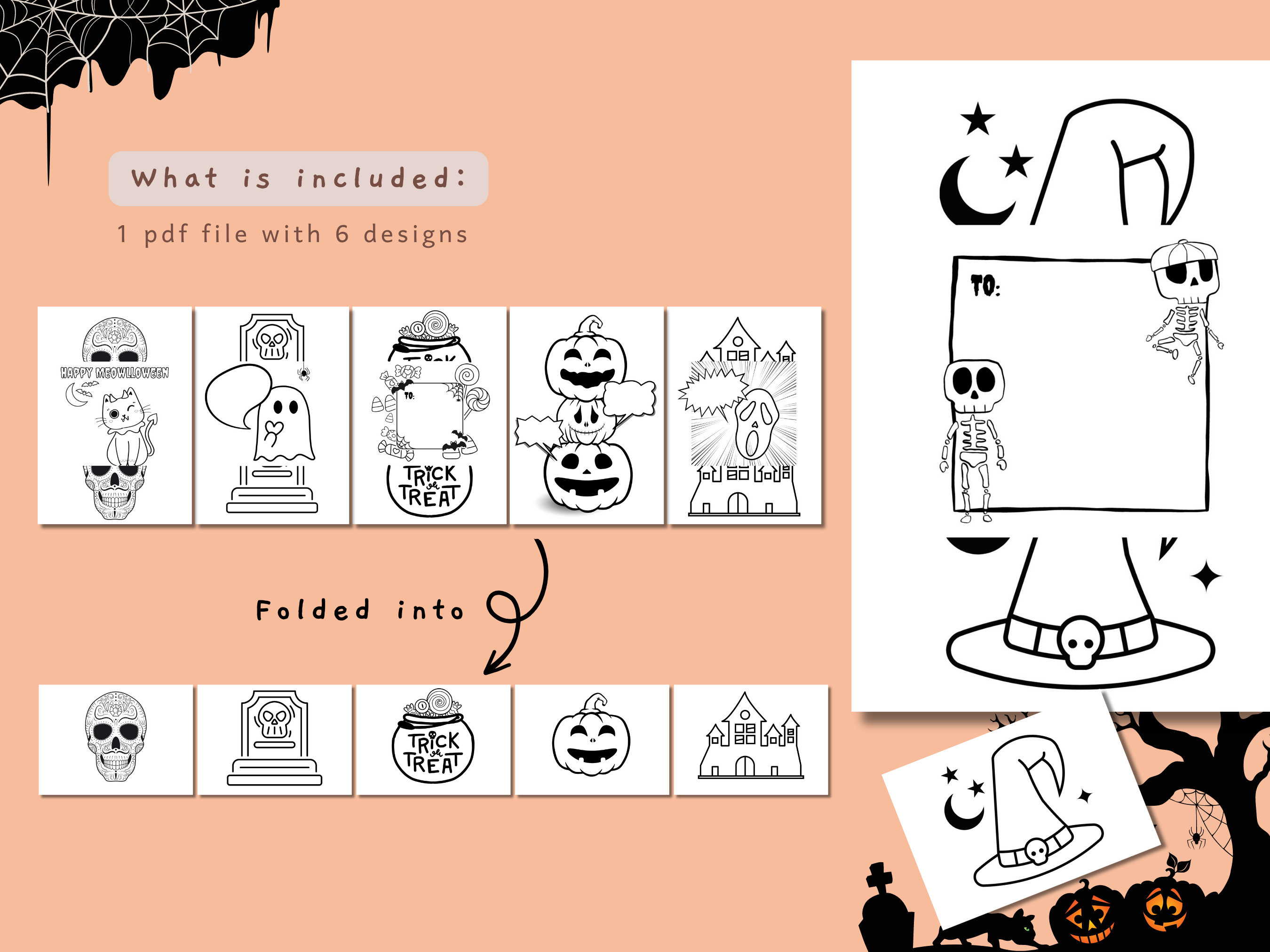 PRINTABLE Fun Halloween Folding Surprise Coloring Pages Kid's Home ...