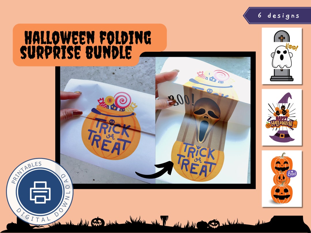 PRINTABLE Fun Halloween Folding Surprise Kid's Home Activities Happy ...