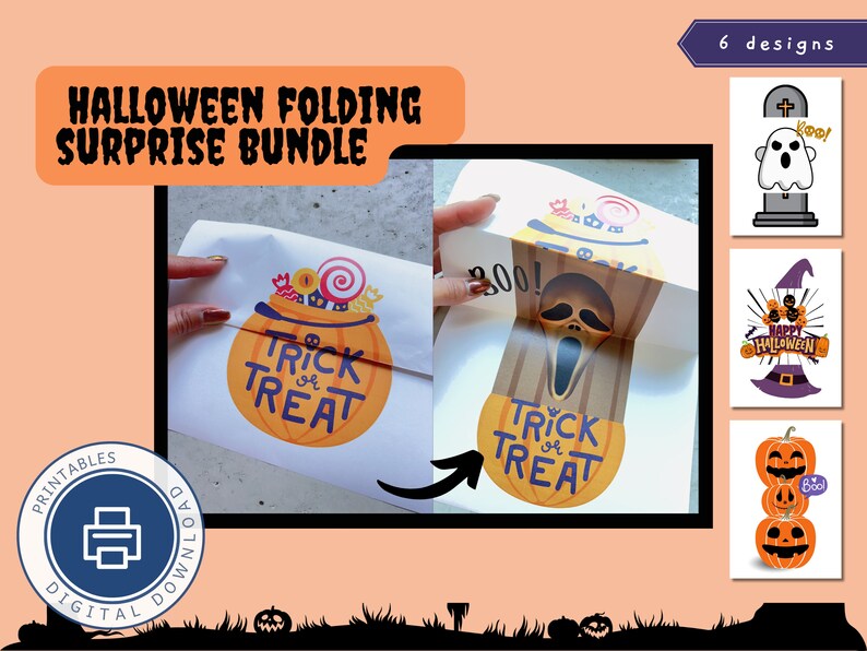 PRINTABLE Fun Halloween Folding Surprise Kid's Home Activities Happy ...