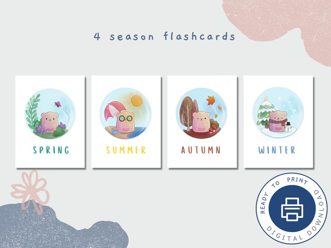 4 Season Flashcards | School Simple Design | Montessori | Pre-school ...
