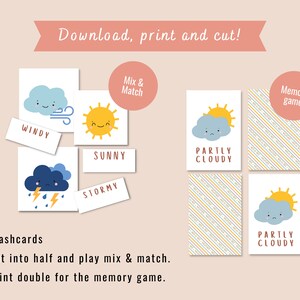 12 Educative Weather Cards | Elegant Design | Montessori Flashcards ...