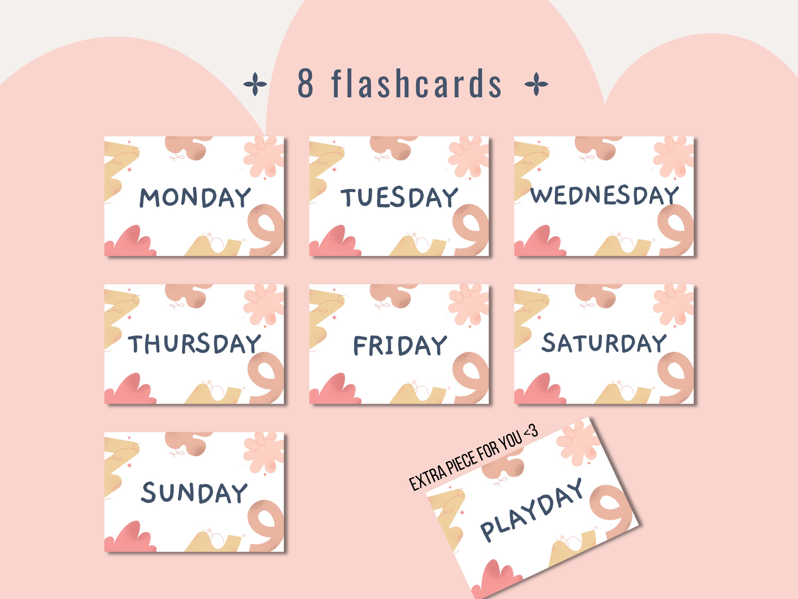 7 Days of the Week Flashcards + Bonus | School Design | Montessori ...