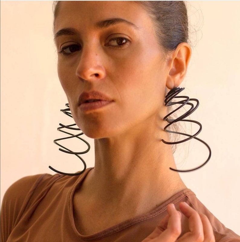 Rubber Earrings Recycled Jewellery Contemporary Jewelry | Etsy UK