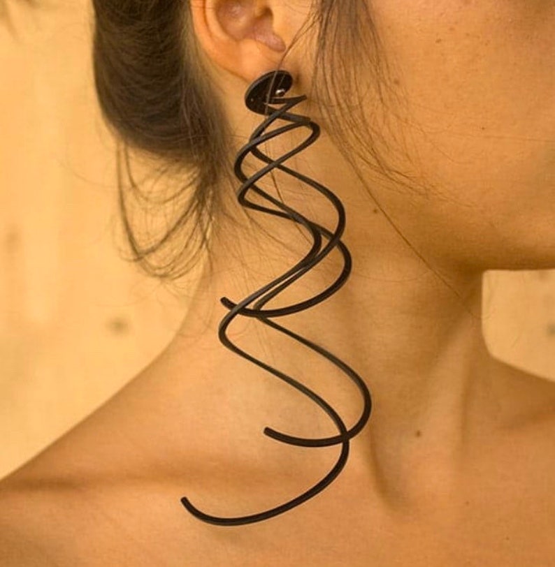 Rubber Earrings Recycled Jewellery Contemporary Jewelry | Etsy UK