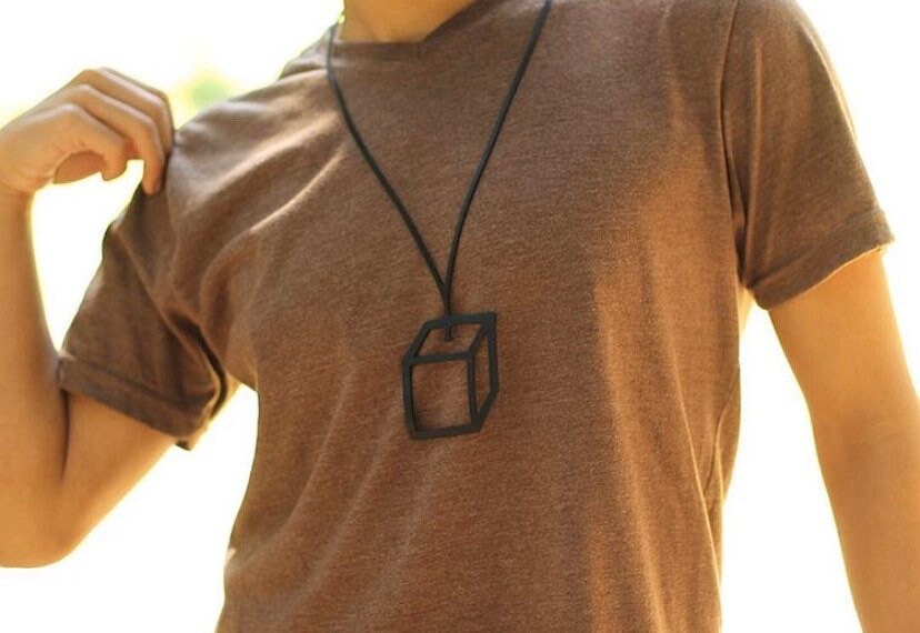 Lightweight Recycled Rubber Cube Necklace - by Design Tun - Etsy UK