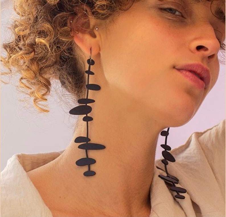 Rubber Earrings Recycled Jewellery Contemporary Jewelry - Etsy