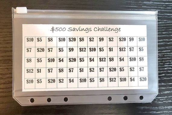 1000 Dollar Savings Challenge Budget Insert | Etsy