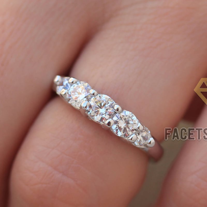 5 Diamond Ring - Etsy