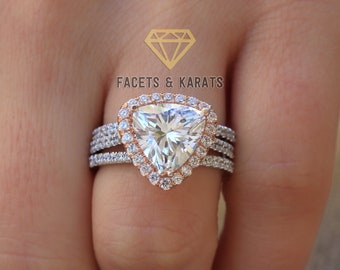 Trillion Wedding Set - Etsy