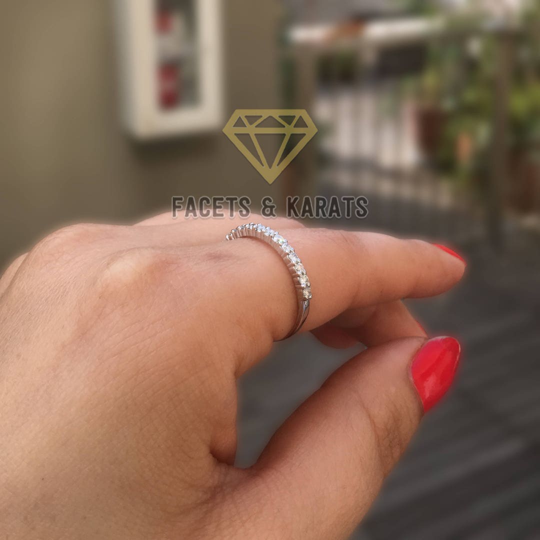 Solid Gold Stacking Ring Diamond Band Index Finger Ring Stackable Ring Right Hand Rings Thumb Ring 14k White Gold Rose Gold Yellow Gold Etsy