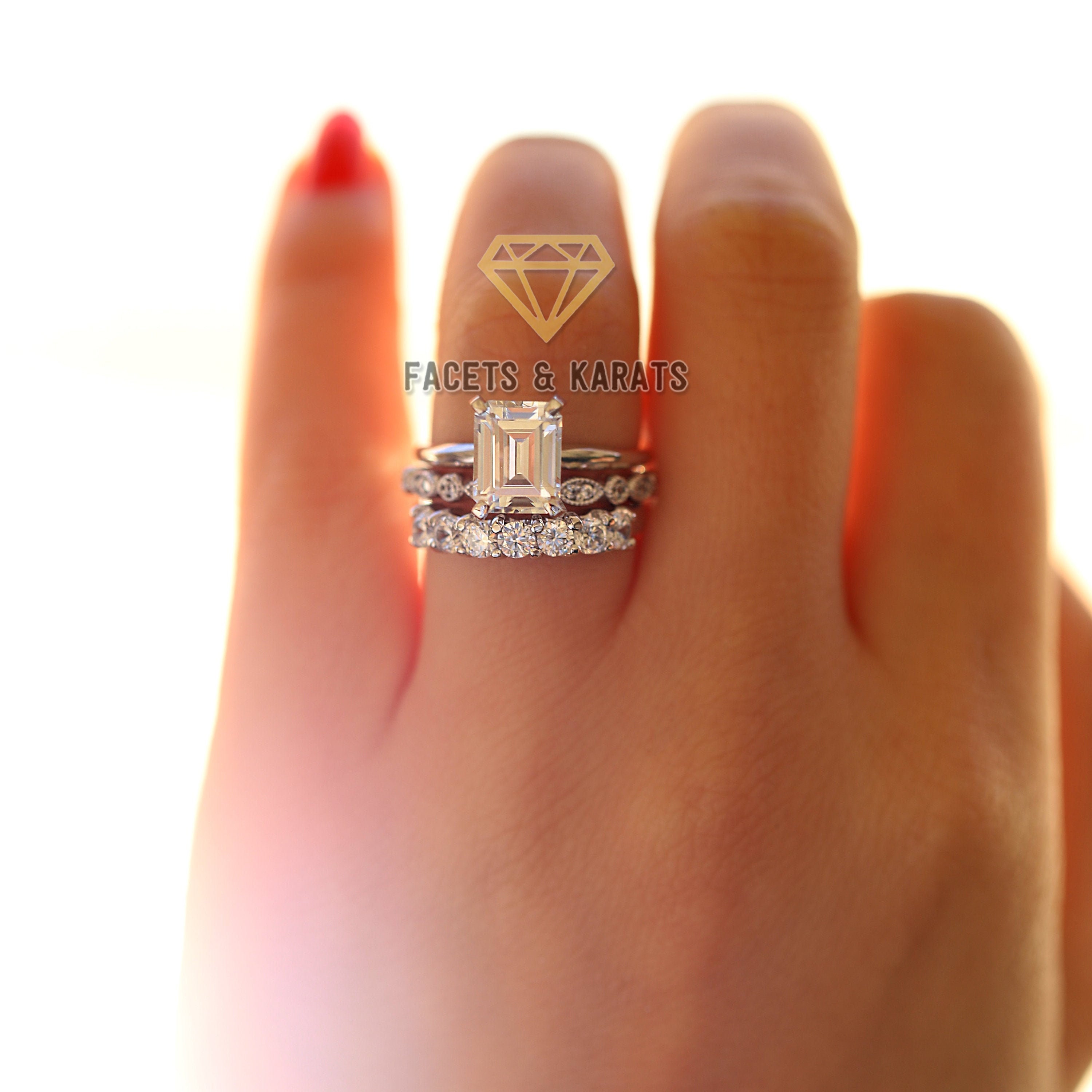 Women 14k REAL Yellow OR White Gold SOLID Wedding Engagement Ring ...