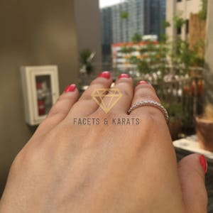 Solid Gold Stacking Ring Diamond Band Index Finger Ring Stackable Ring ...