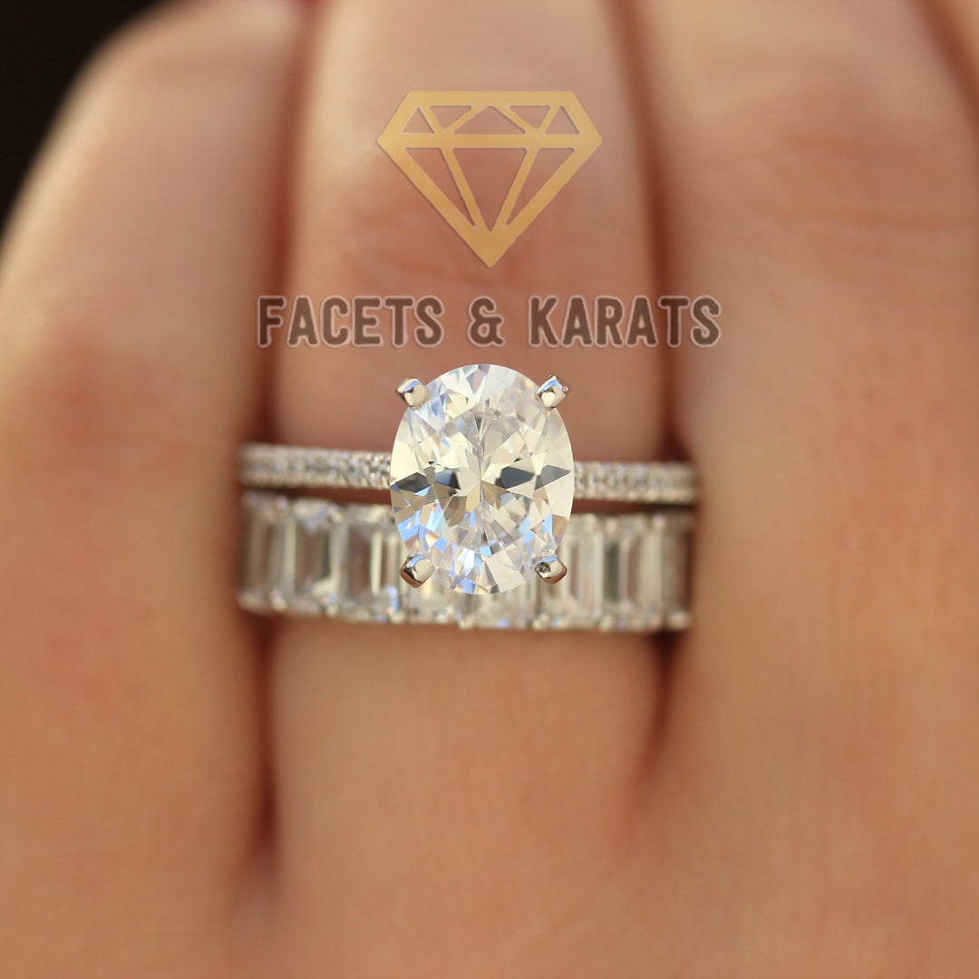 Oval Engagement Ring Set, Wedding Ring Set Wedding Rings Bridal Sets ...