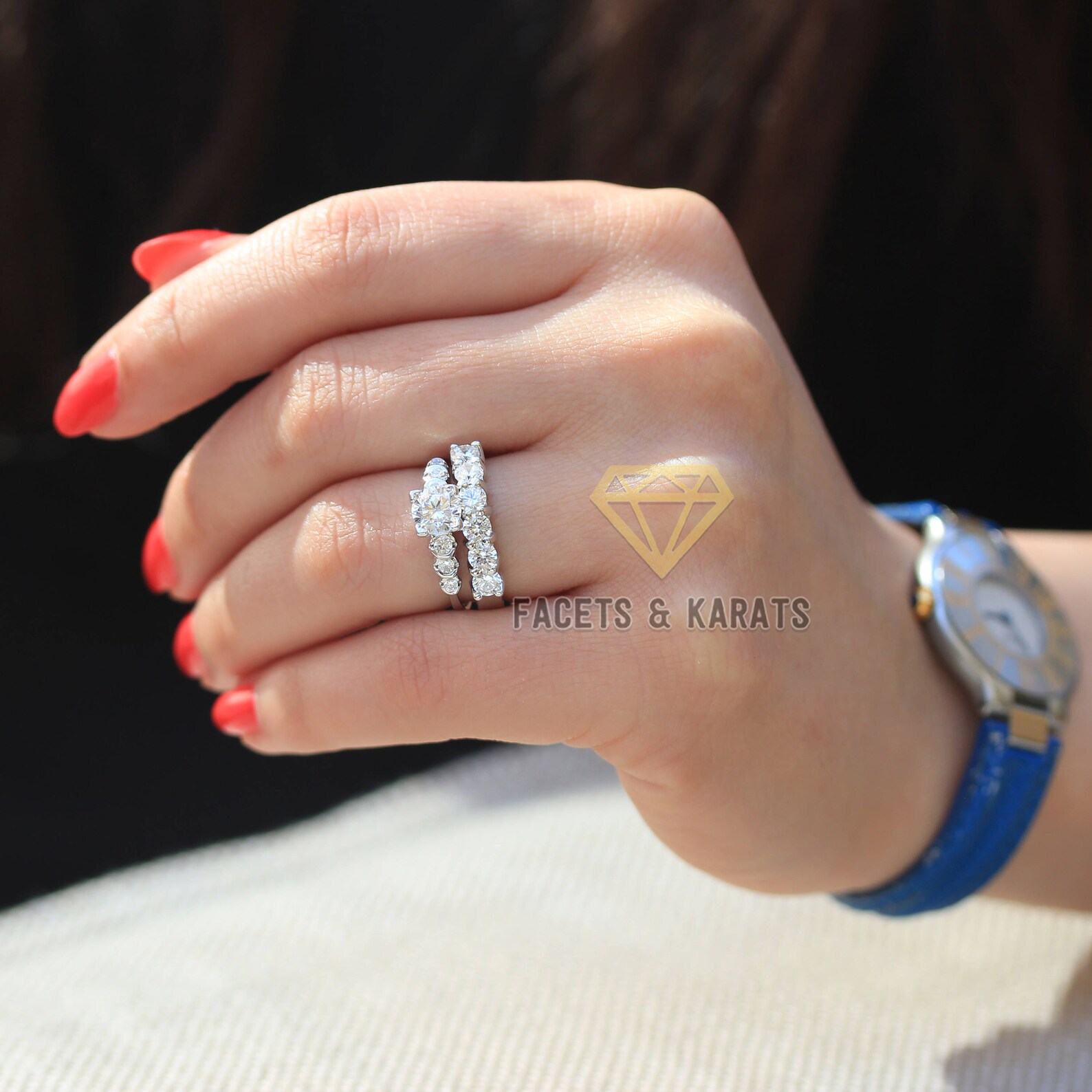 2 Carat Classic Wedding Ring Set Engagement Ring With Wedding - Etsy