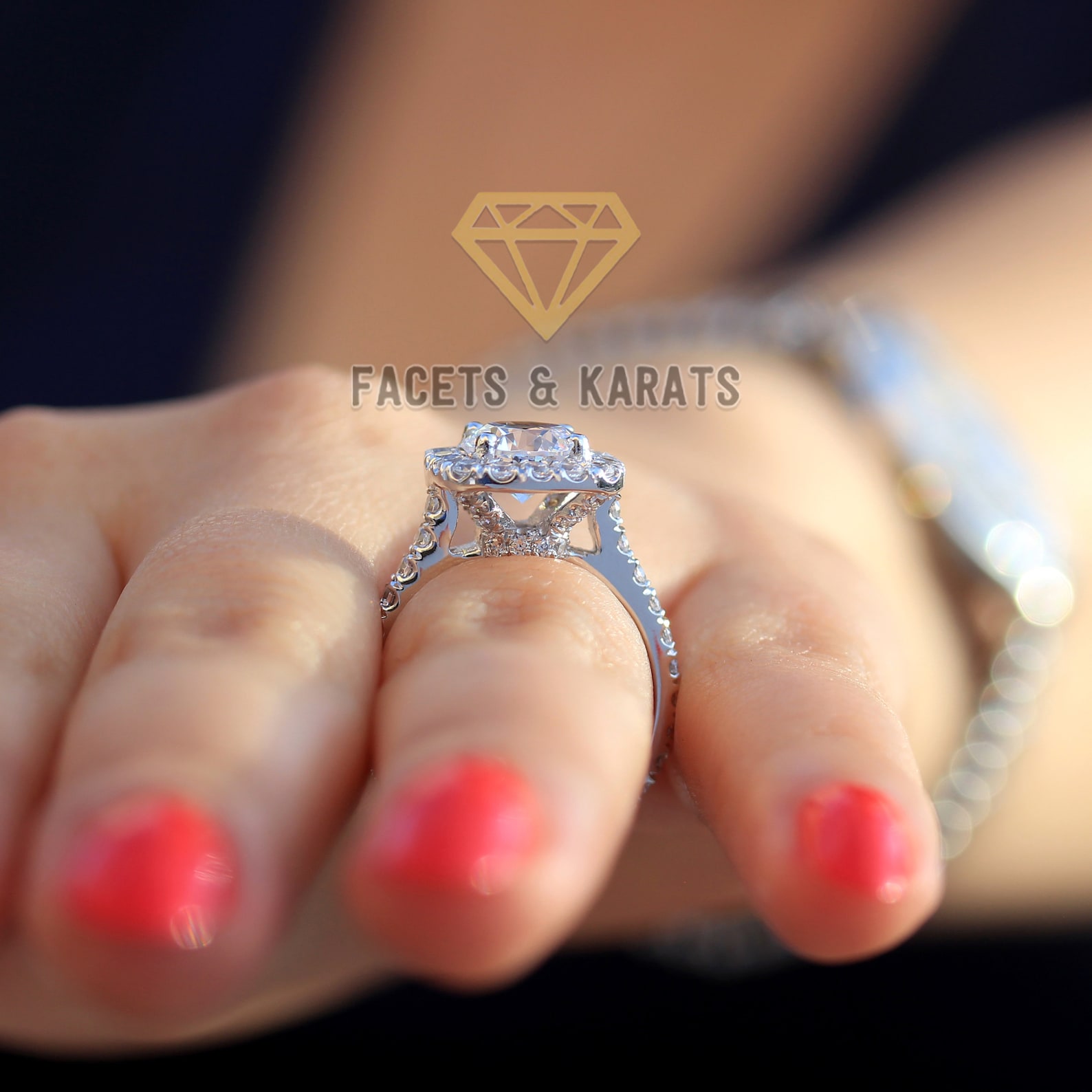 14k White Gold Custom Engagement Ring 3 Ct Round Engagement | Etsy