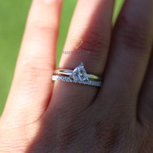 Trillion Cut Engagement Ring, With Wedding Band, Bridal Ring Sets ...