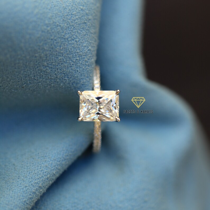 2.5ct Radiant Cut Engagement Ring Womens Radiant Cut - Etsy